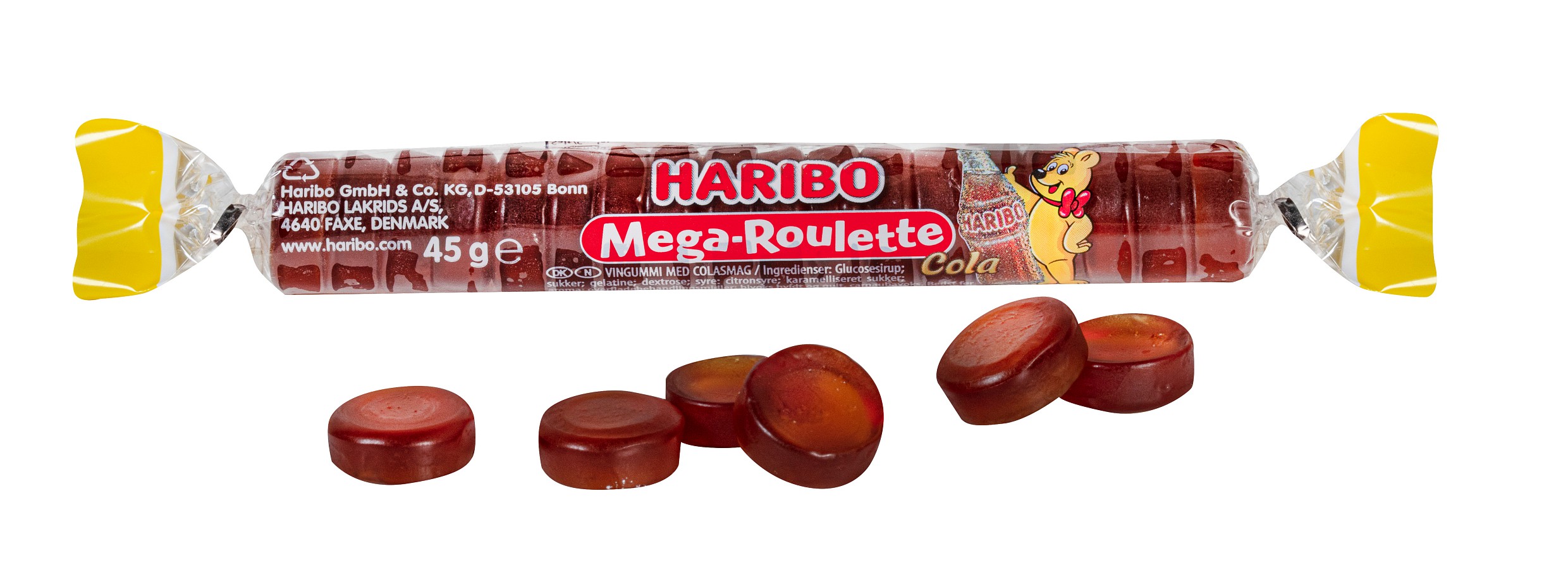 Mega Roulettes Happy cola HARIBO boite de 40 - ALLOBONBONS.COM