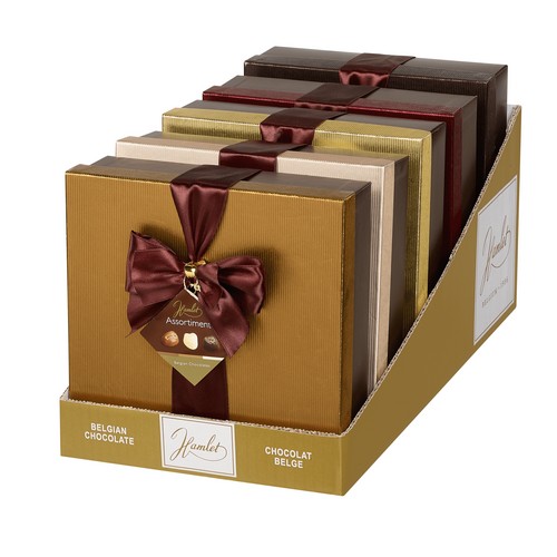 Assortiment de chocolats HAMLET Boite de 500g avec ruban - ALLOBONBONS.COM