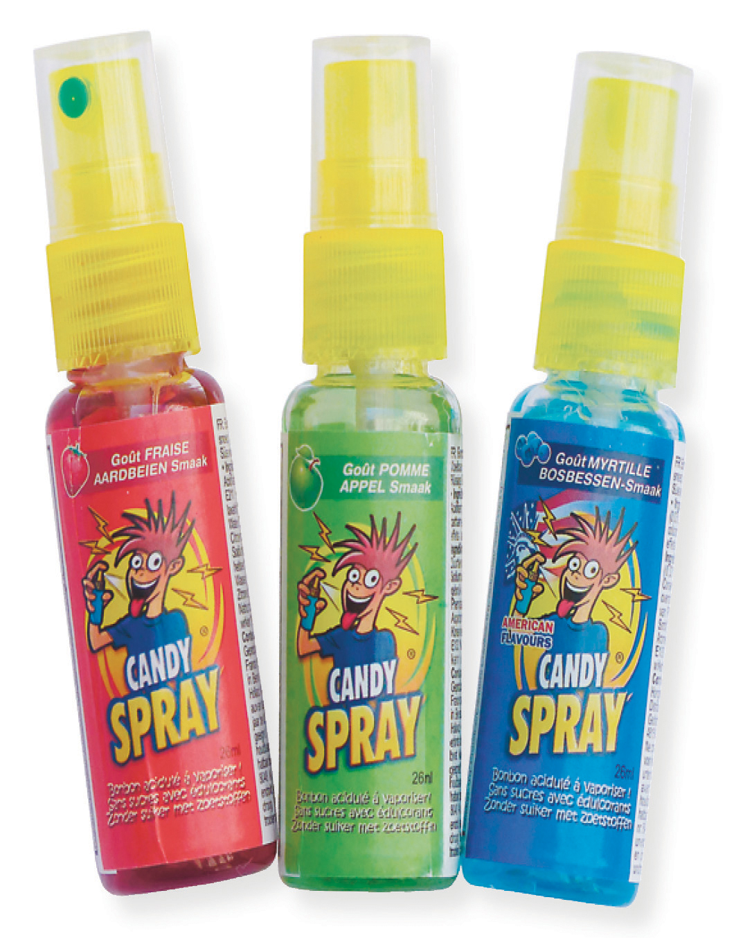 Candy Spray assortis, sachet de 3 - ALLOBONBONS.COM