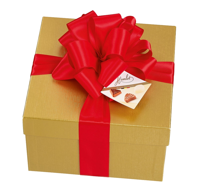 Assortiment de chocolats 800g, HAMLET Boite avec ruban - ALLOBONBONS.COM