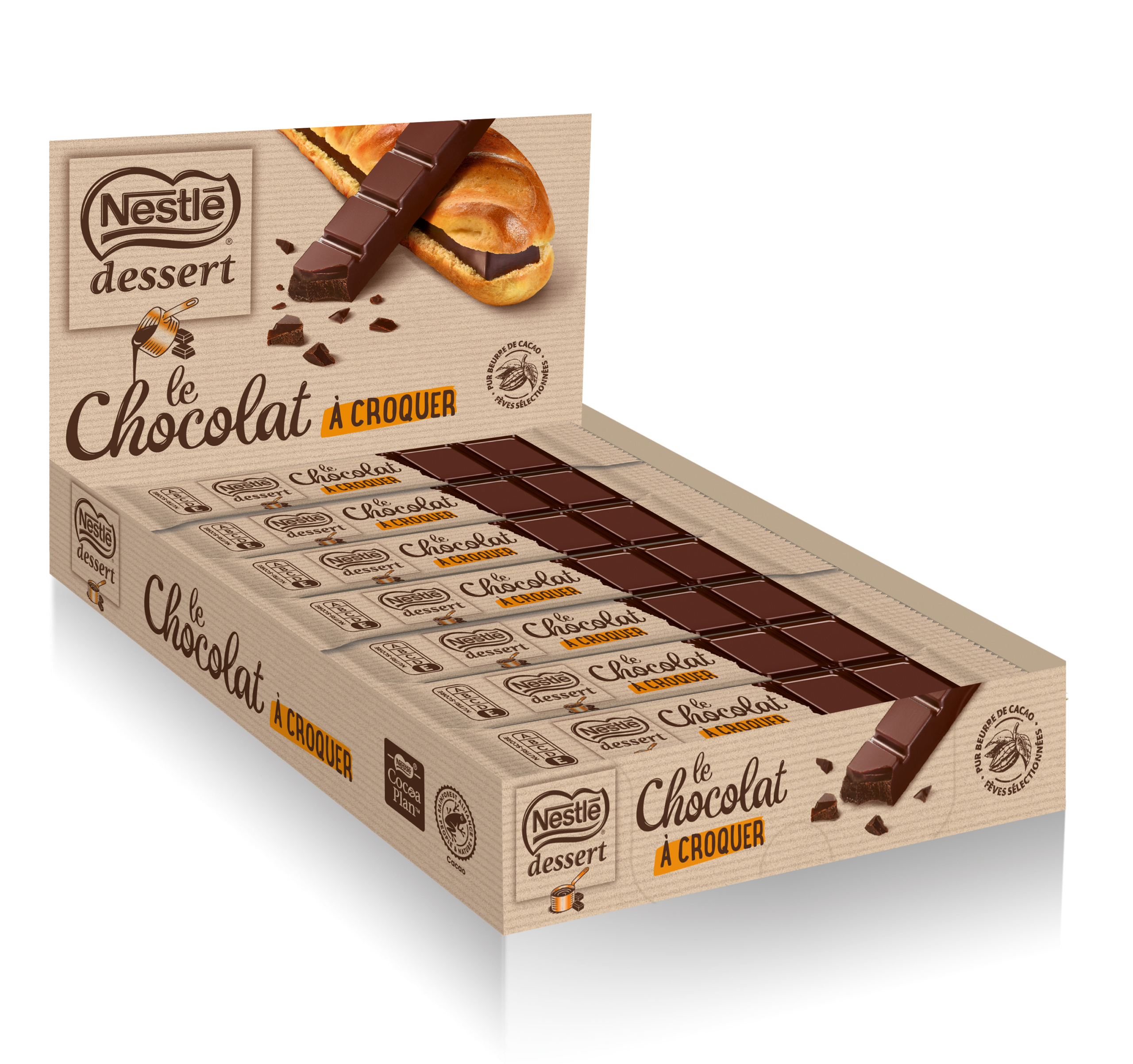 Display de 14 barres Chocolat à croquer noir Nestlé Dessert 14x32g ...