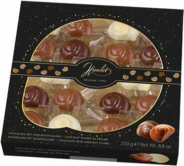 Boîte assortiment escargots au chocolat pralinés Hamlet 195gr ...